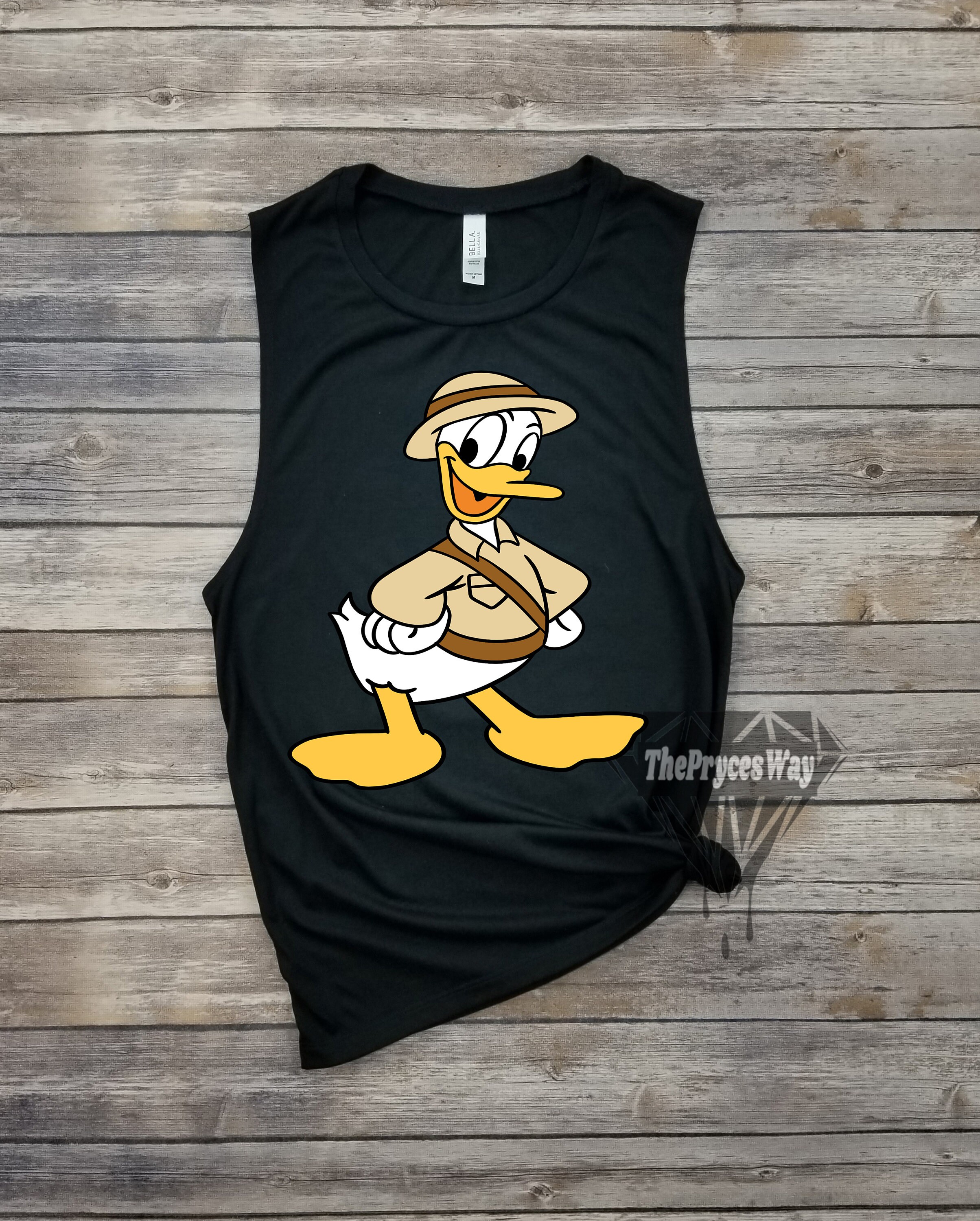 Safari Donald Duck Muscle Tankanimal Kingdom Outfitdonald | Etsy
