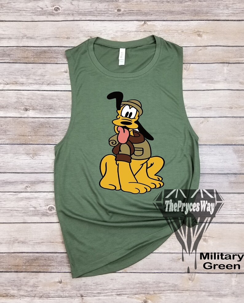 Safari Pluto Muscle Tank,animal Kingdom Tank,disney Pluto Tank,disney ...
