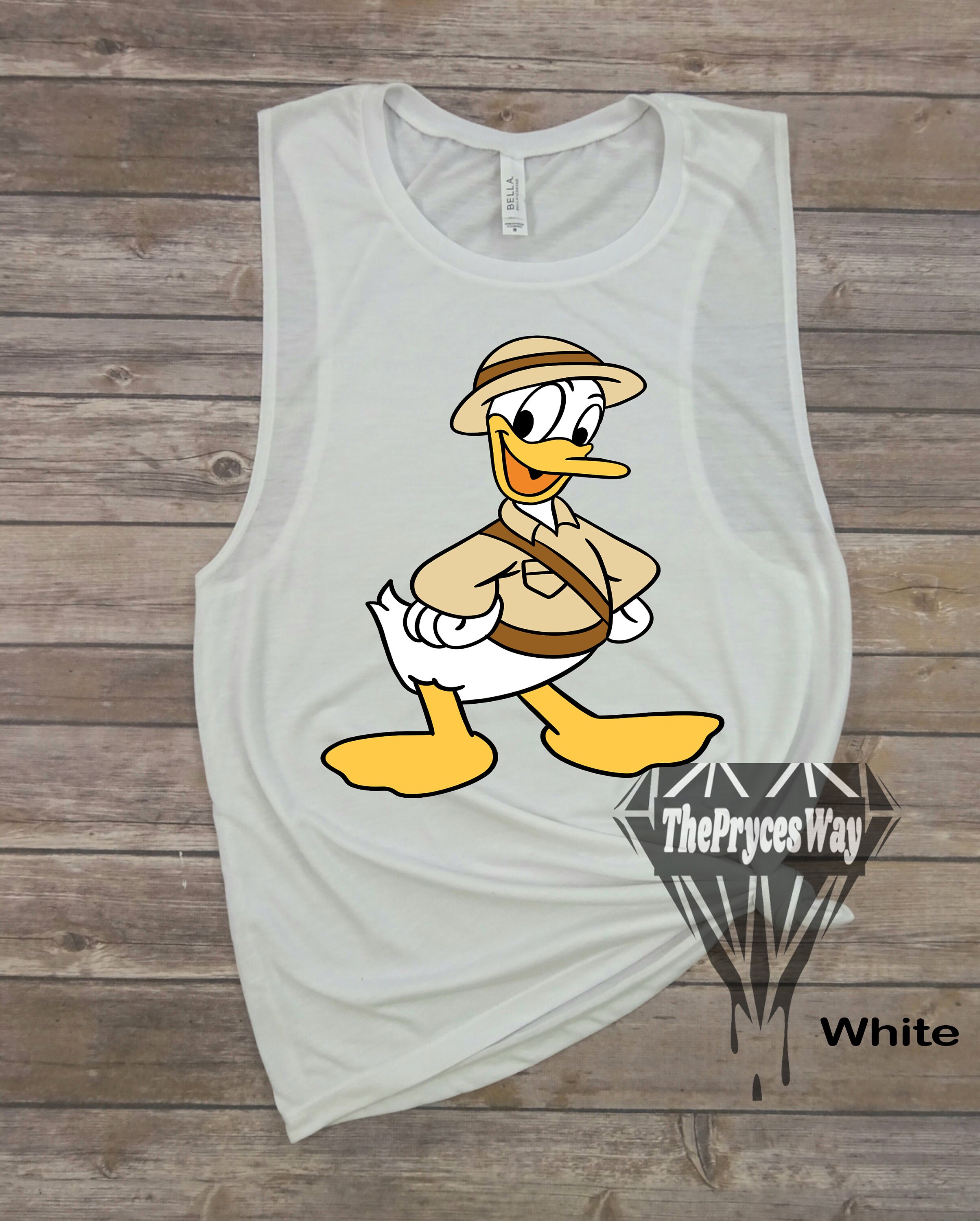 Safari Donald Duck Muscle Tankanimal Kingdom Outfitdonald | Etsy