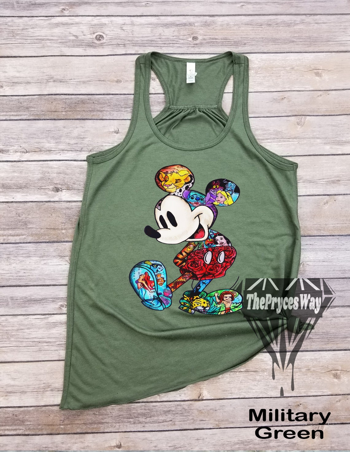 Art Disney Characters Mickey Mouse Racerback Tank,retro Mickey Mouse ...