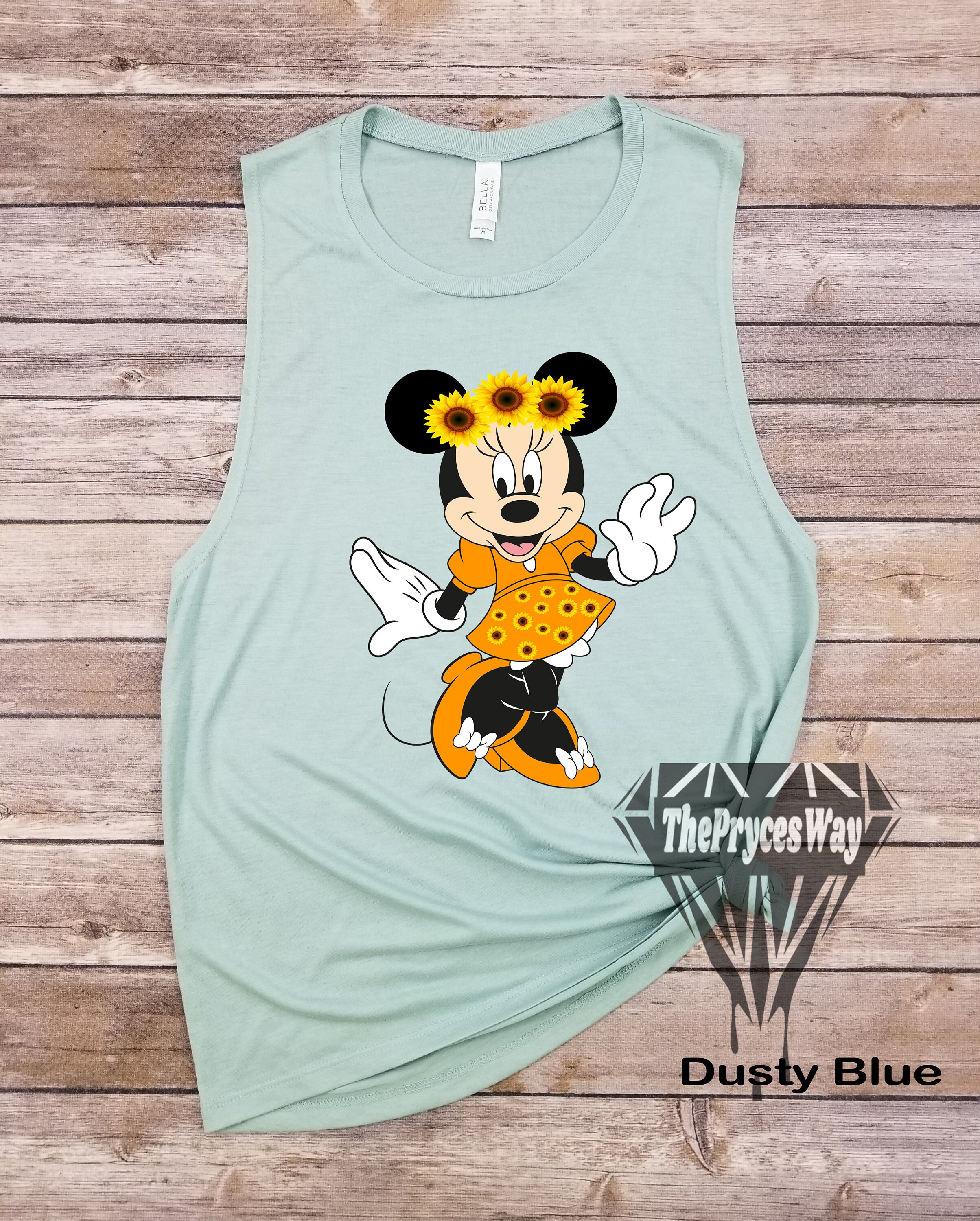 Sunflower Minnie Mouse Muscle Tankdisney Tank for - Etsy