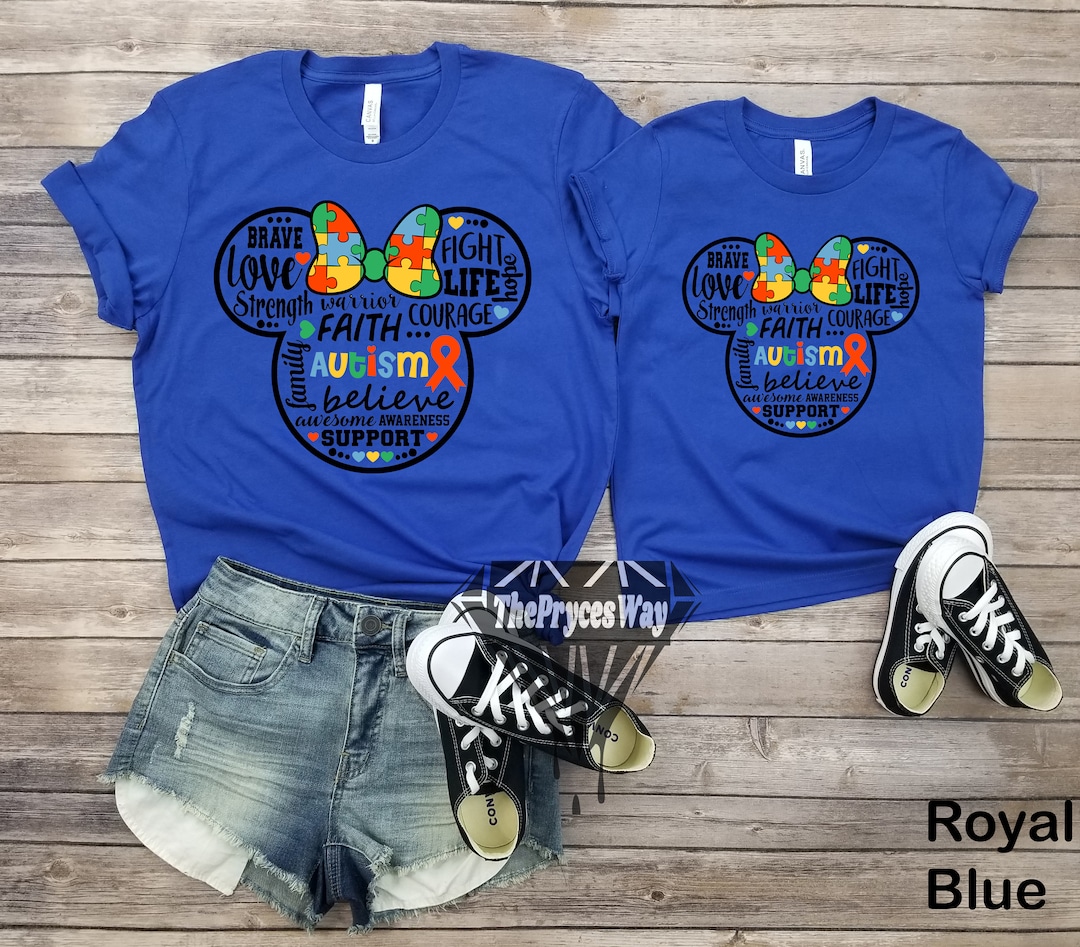 Blue Autism Minnie Mouse Mommy and Me Shirt,autism Disney Shirt,autism ...