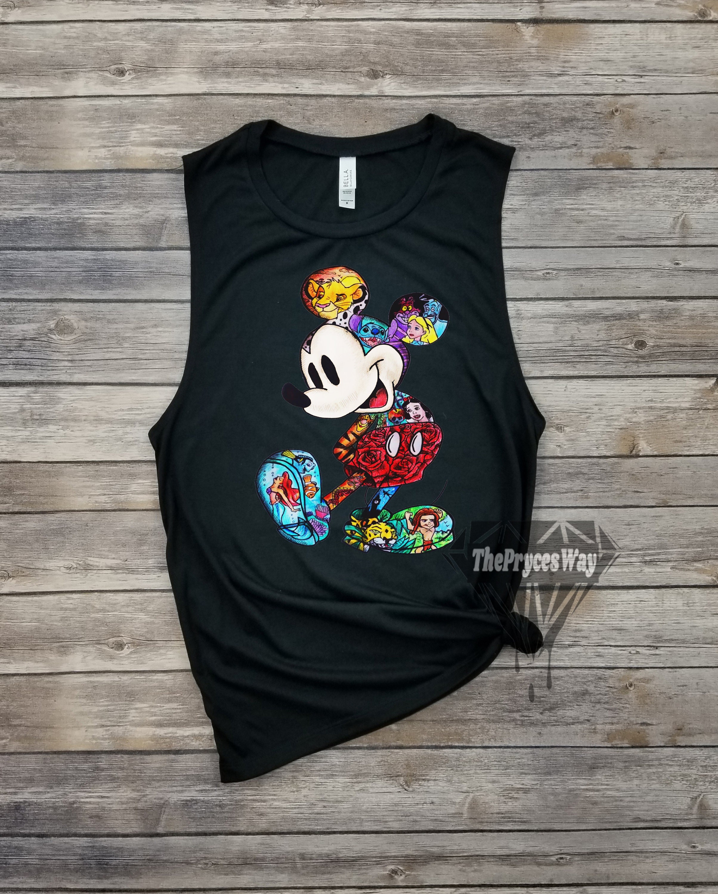 Art Disney Characters Mickey Mouse Muscle Tankretro Mickey | Etsy