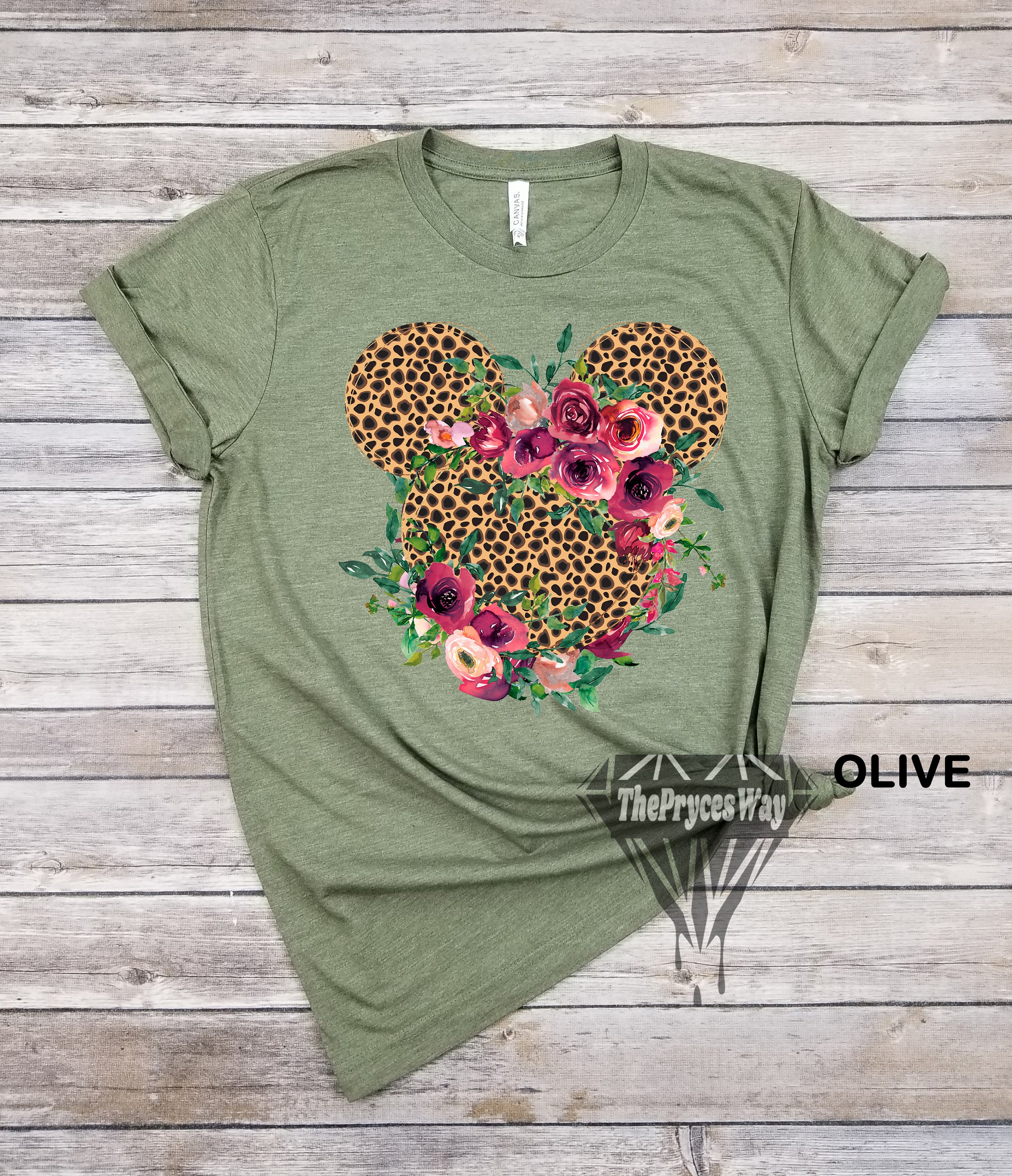 Leopard Floral Minnie Mouse Shirt,disney Christmas,floral Minnie Mouse ...