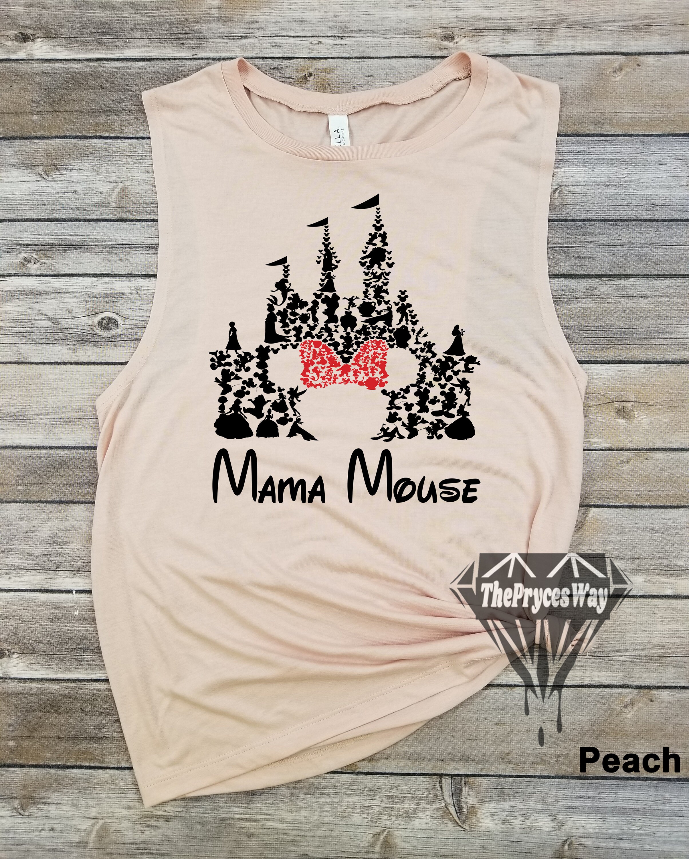 Mama Mouse Castle Minnie Mouse Muscle Tankanimal Kingdom | Etsy