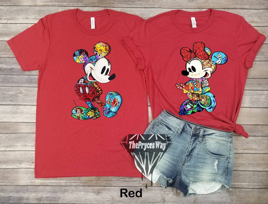 Art Disney Characters Matching Couples Shirt, Mickey Mouse Shirt,minnie ...