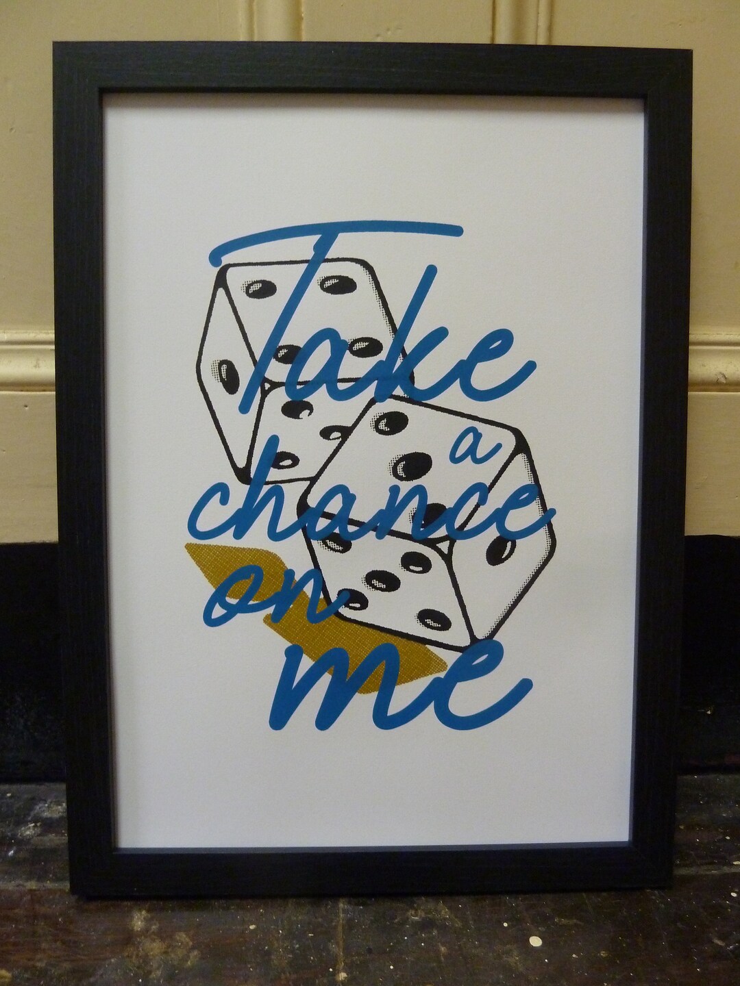 Roll the Dice Take A Chance 3 Colour Screen Print - Etsy