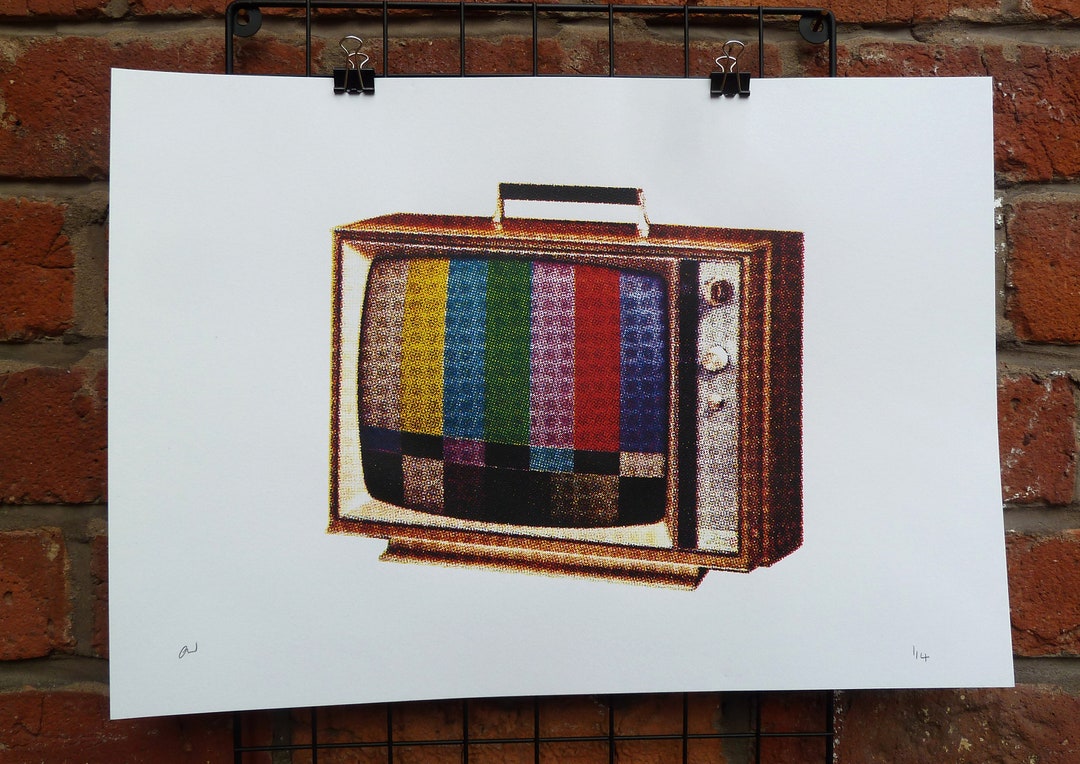 First Colour TV CMYK Screen Print - Etsy