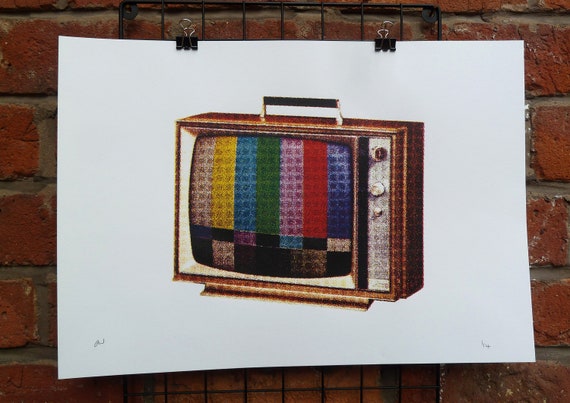 First Colour TV CMYK Screen Print | Etsy
