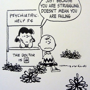 The Doctor is In- Peanuts Single Colour Screen Print - Etsy
