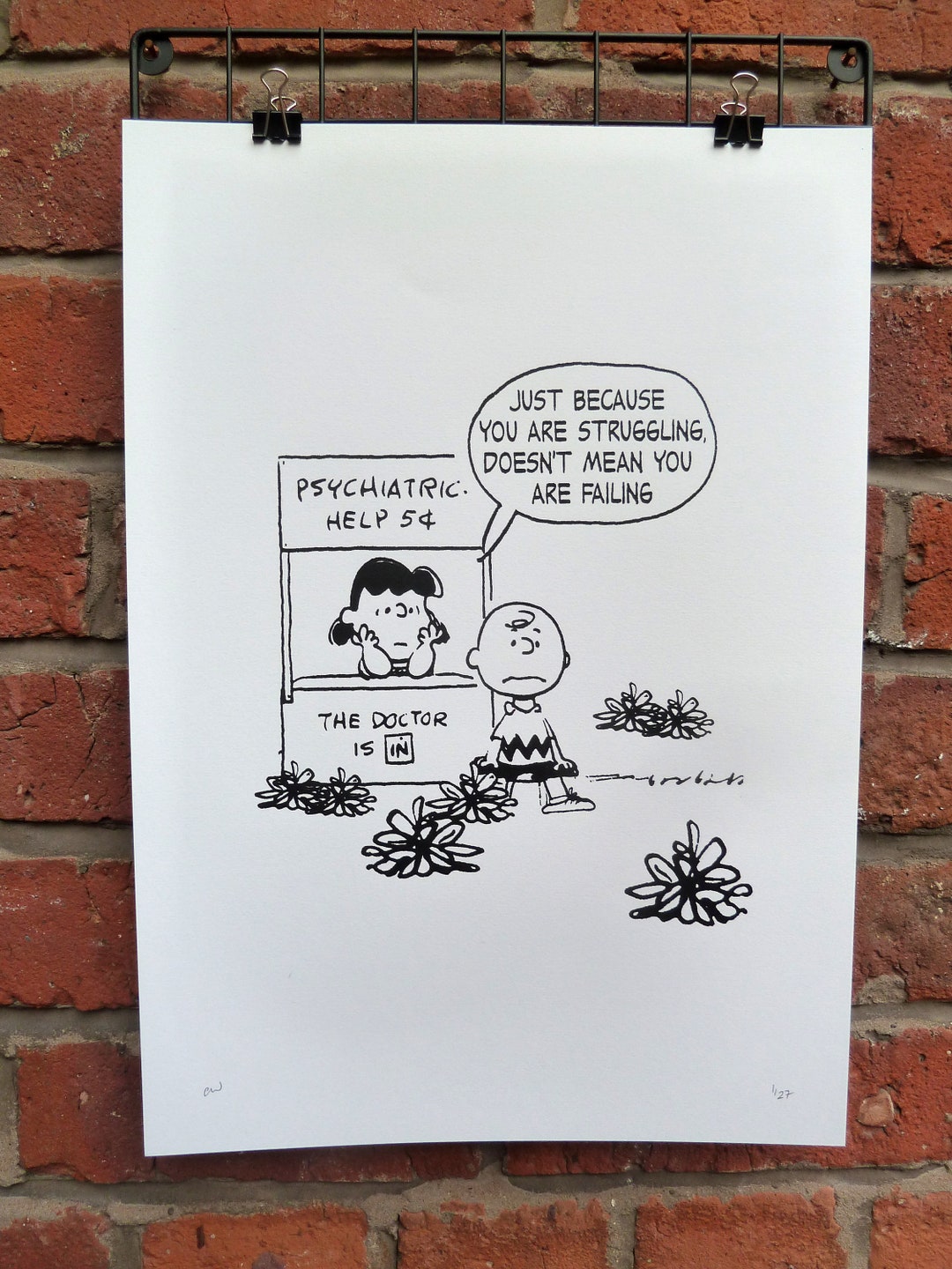 The Doctor is In- Peanuts Single Colour Screen Print - Etsy