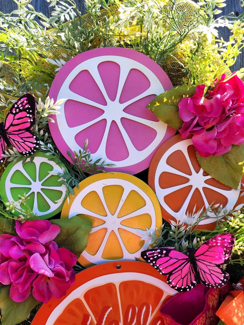 Summer Wreath, Citrus Summer Wreath, Orange and Lemon Wreath, Everyday ...