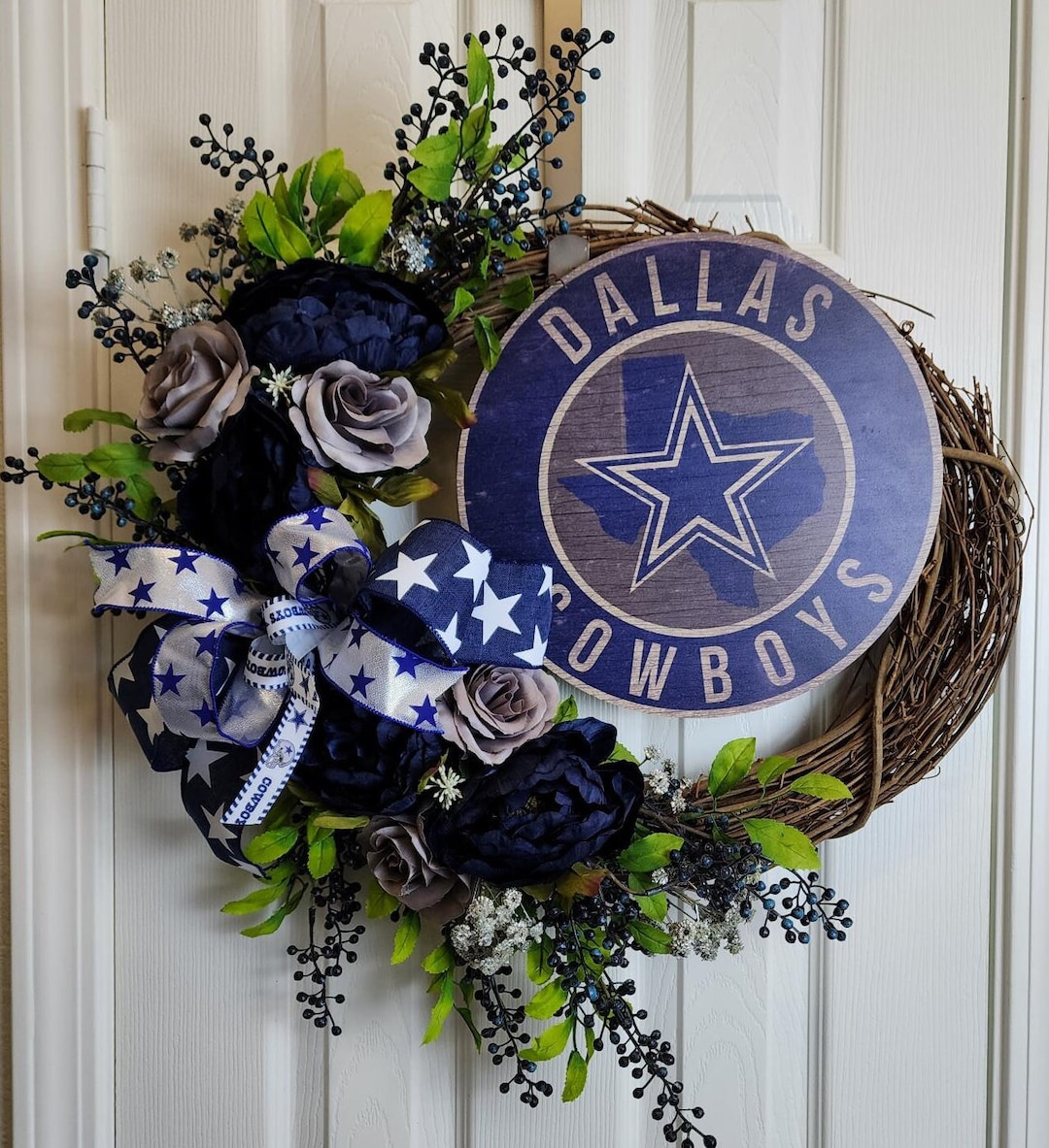 Dallas Cowboys Wreath, Dallas Cowboys Grapevine Wreath, Dallas Cowboys ...