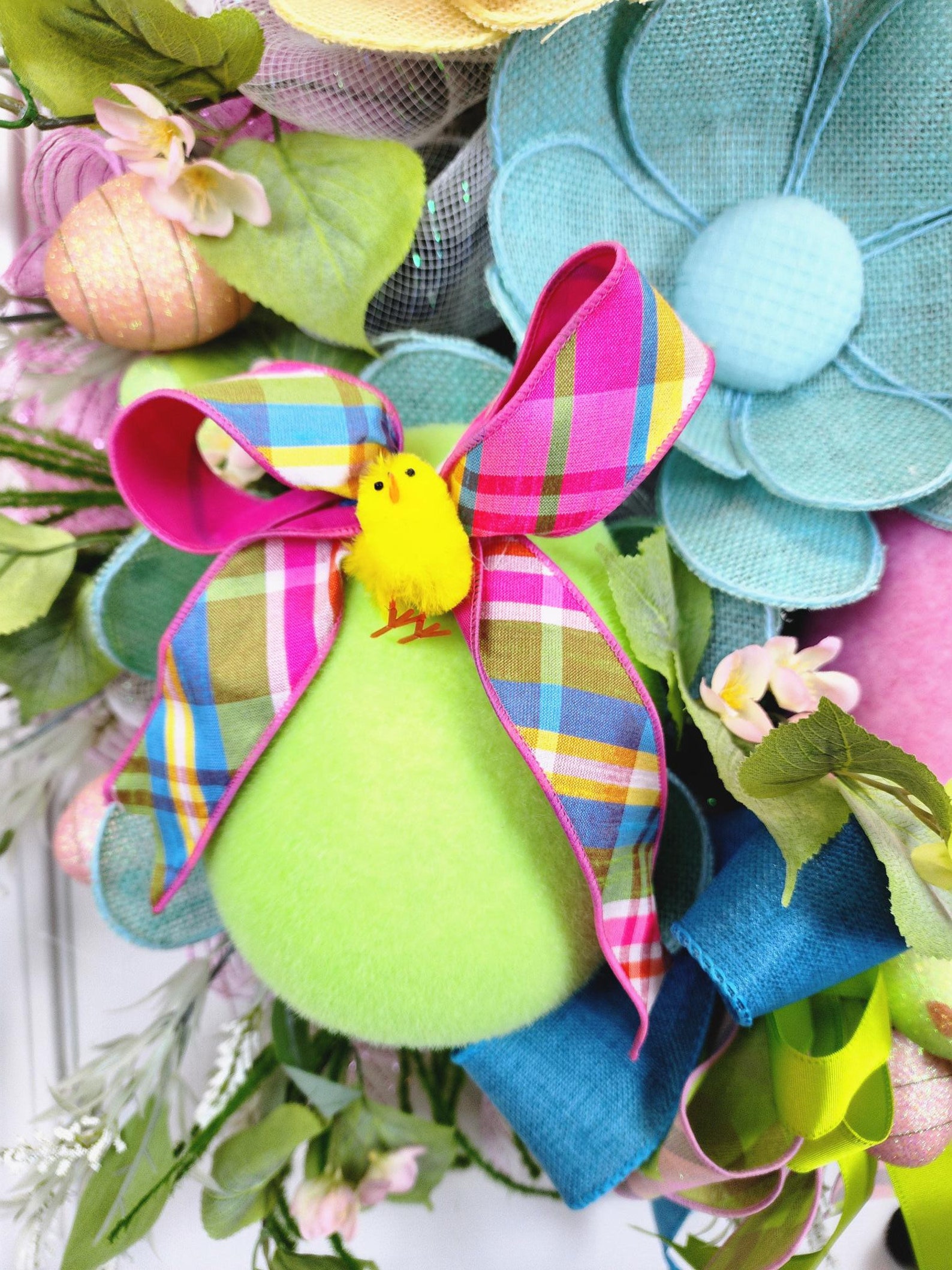 Flocked Easter Bunny Wreath, Easter Bunny Wreath, Easter Design, Easter Decor, Easter, Easter ...