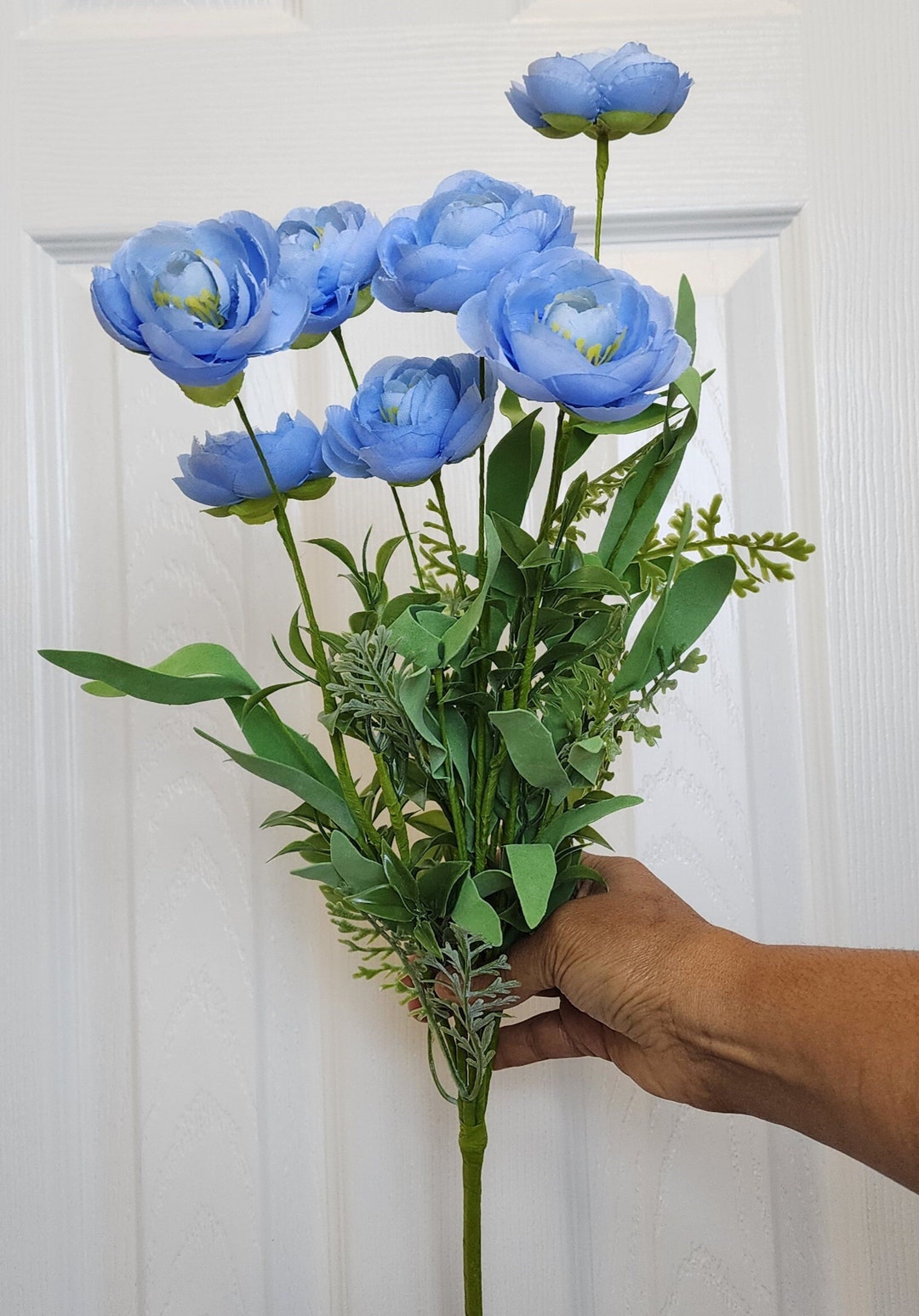 Blue Ranunculus Flowers, Blue Rose Bush, Wreath Supply, Floral, - Etsy
