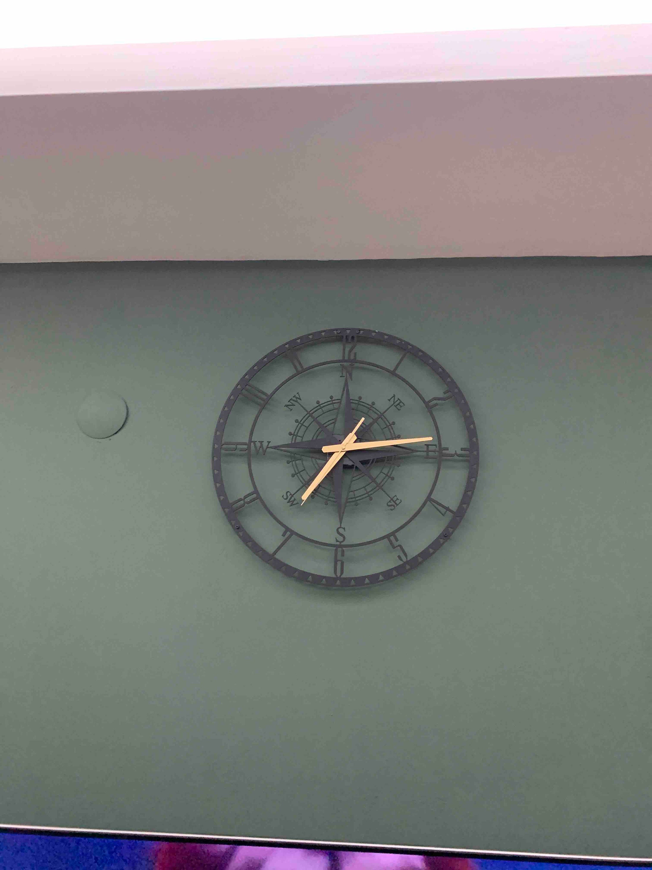 BIFIM Decorative Latin Numeral Metal Wall Clock Compass Themed 45x45cm ...