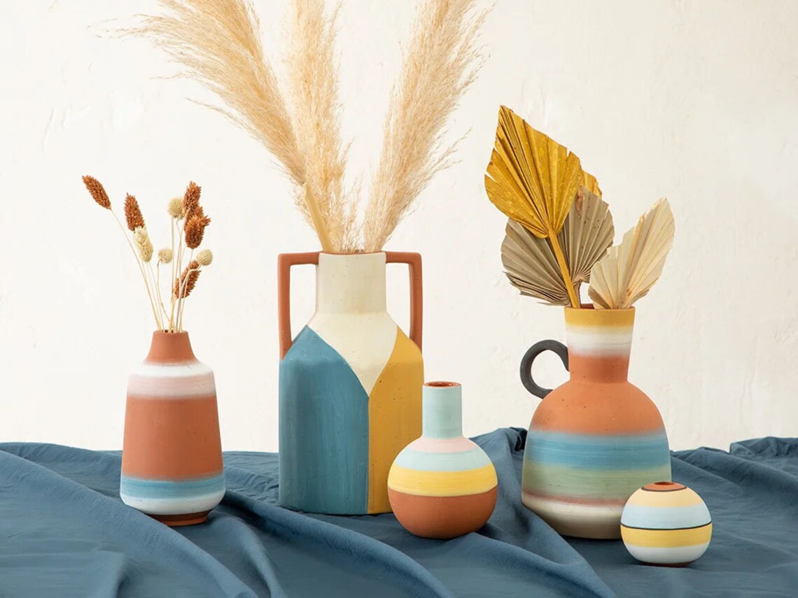 Pottery Vase 14.5x13.6x21 Cm Terracotta Housewarming Rustic - Etsy