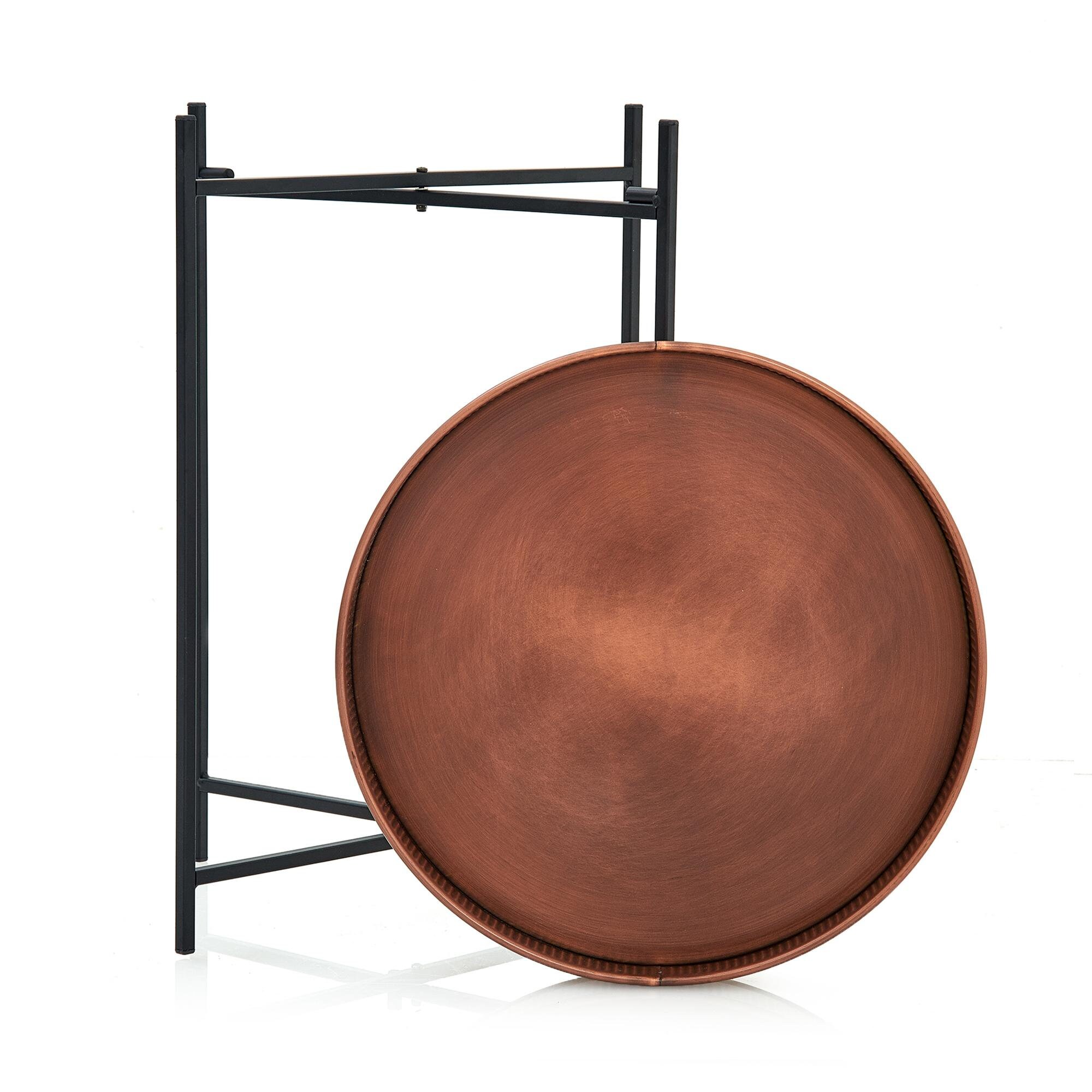 Bifim Round Tray Stand Copper Rustic Coffee Table Coffee - Etsy