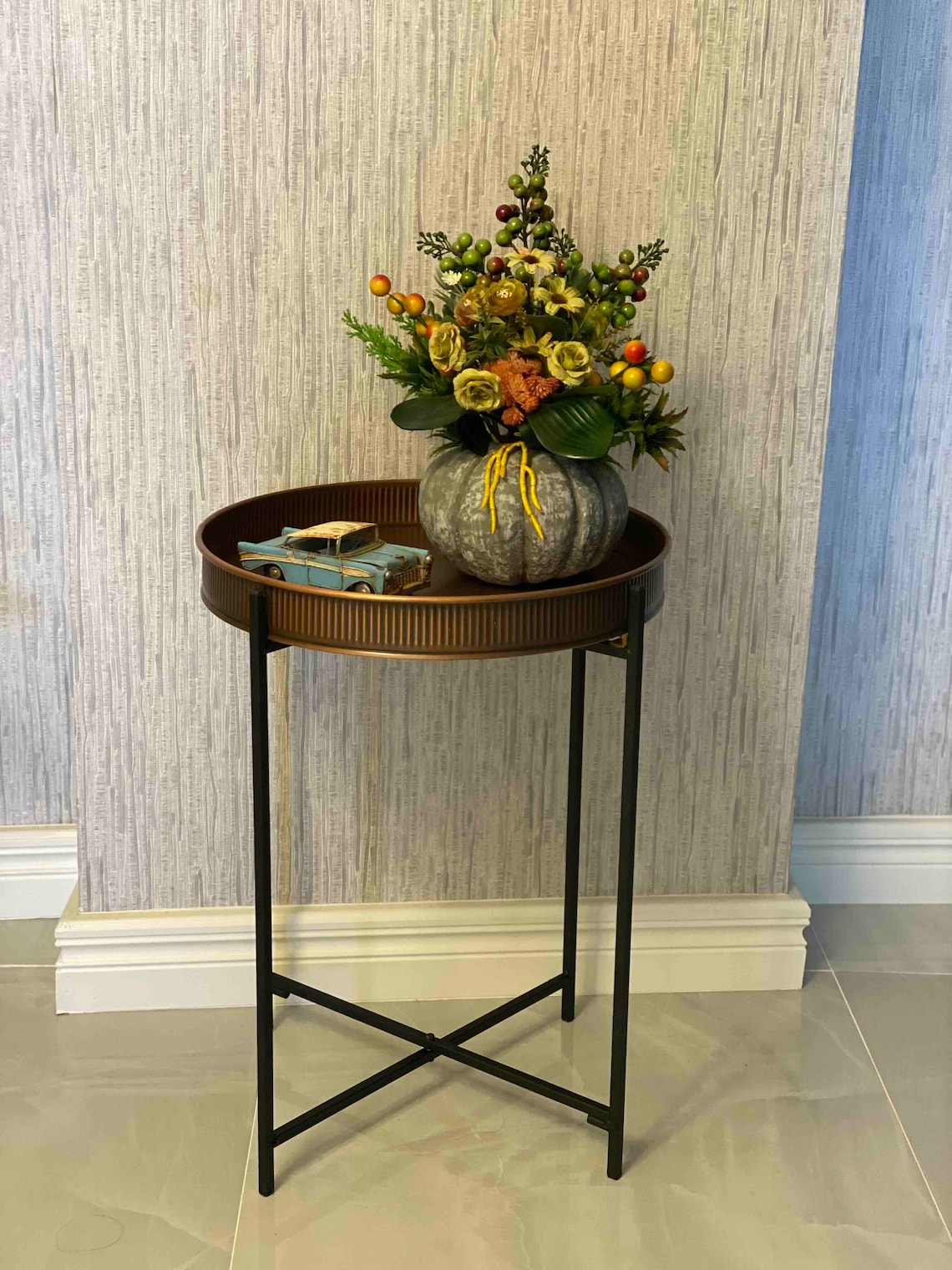 Bifim Round Tray Stand Copper Rustic Coffee Table Coffee - Etsy