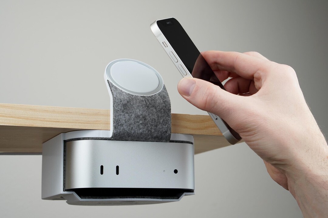 Felt Lined Mac Mini Under Desk Mount and Magsafe Dock (M4 2024 Version ...