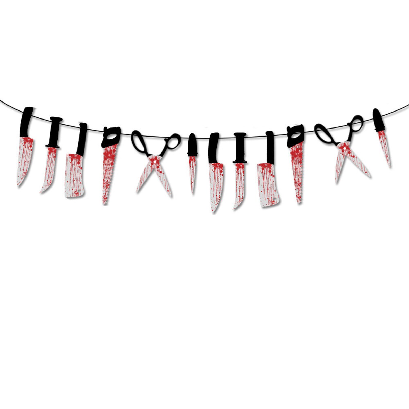 Halloween Decor Bloody Hanging Banner blood Hand knife - Etsy