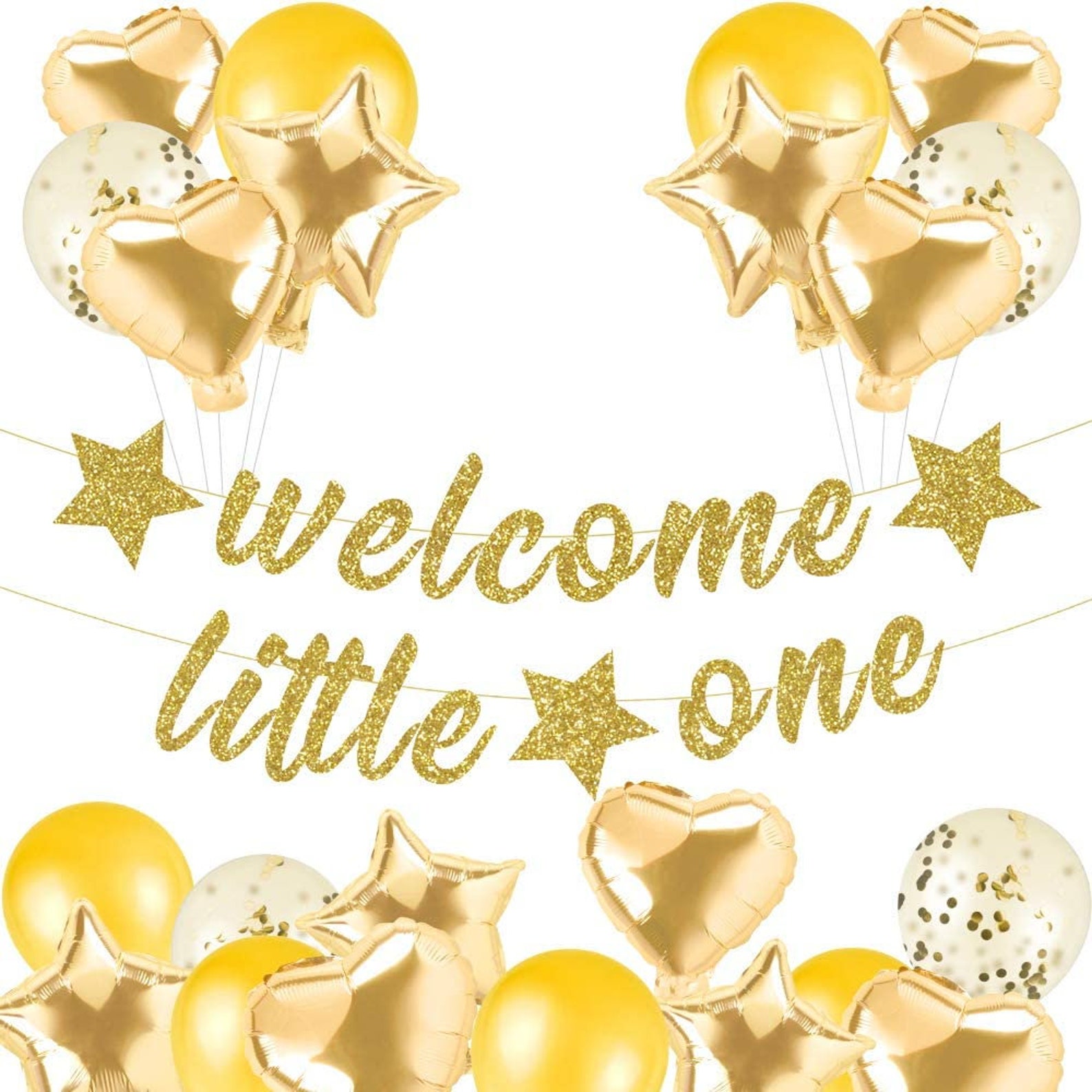 Welcome Little One Banner, Baby Shower Banner With Balloons for Baby ...