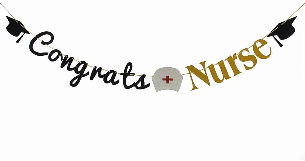 Gold Glitter Congrats Nurse Banner Signsgraduation - Etsy