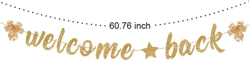 Gold Glitter Welcome Back Banner Welcome Home Banner for - Etsy