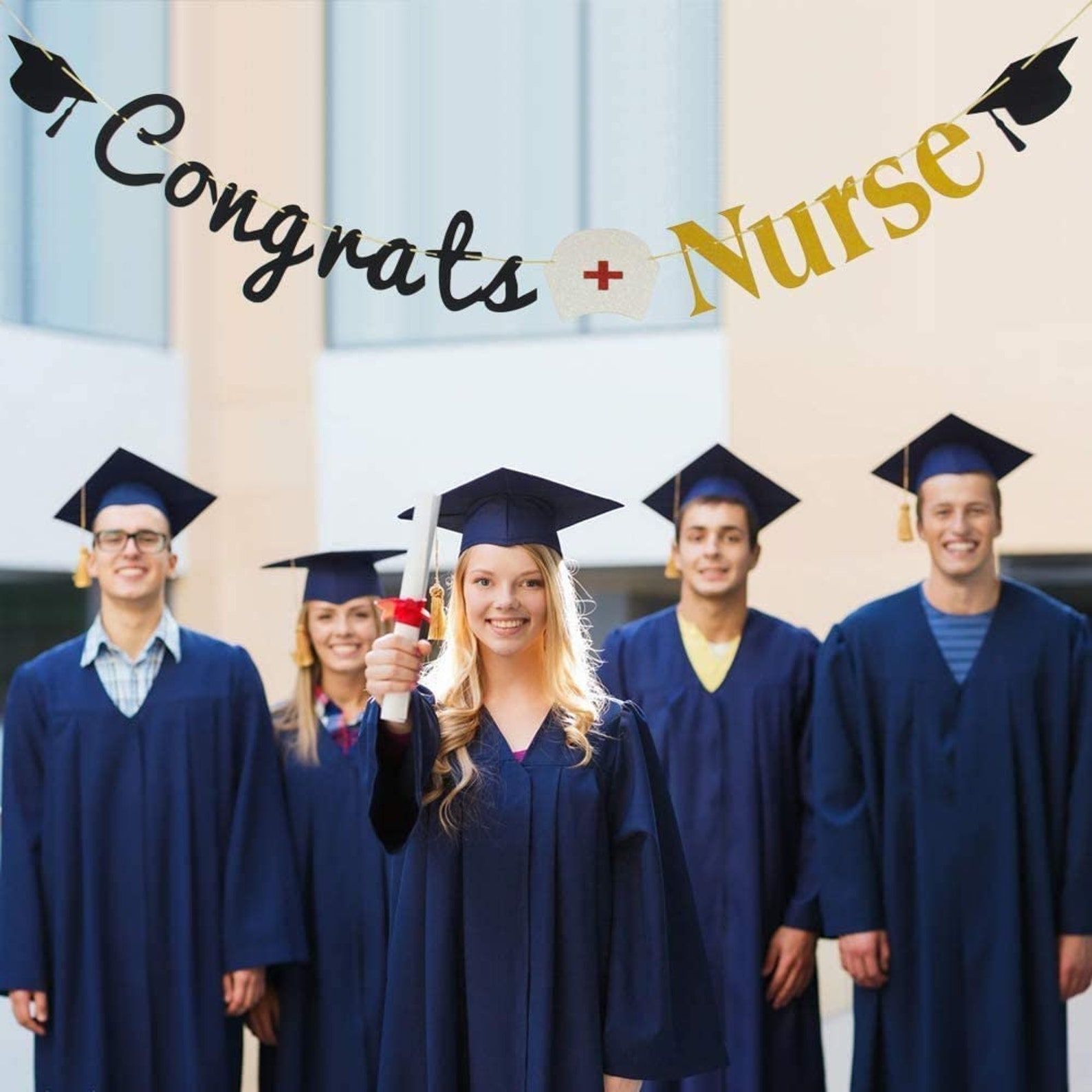 Gold Glitter Congrats Nurse Banner Signsgraduation - Etsy