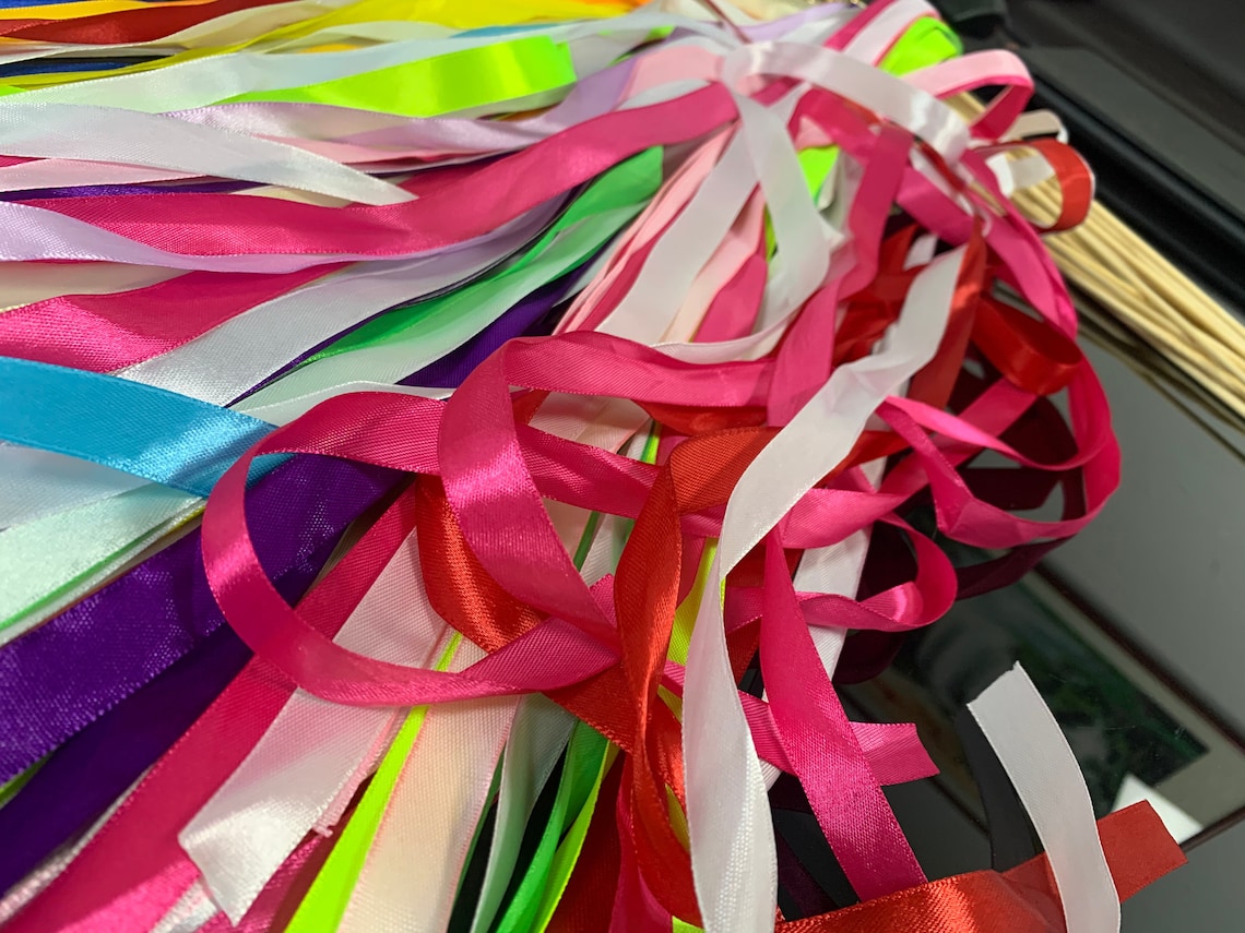 12 Ribbon Wands Streamers With Bells Wedding Party Favor Silk - Etsy