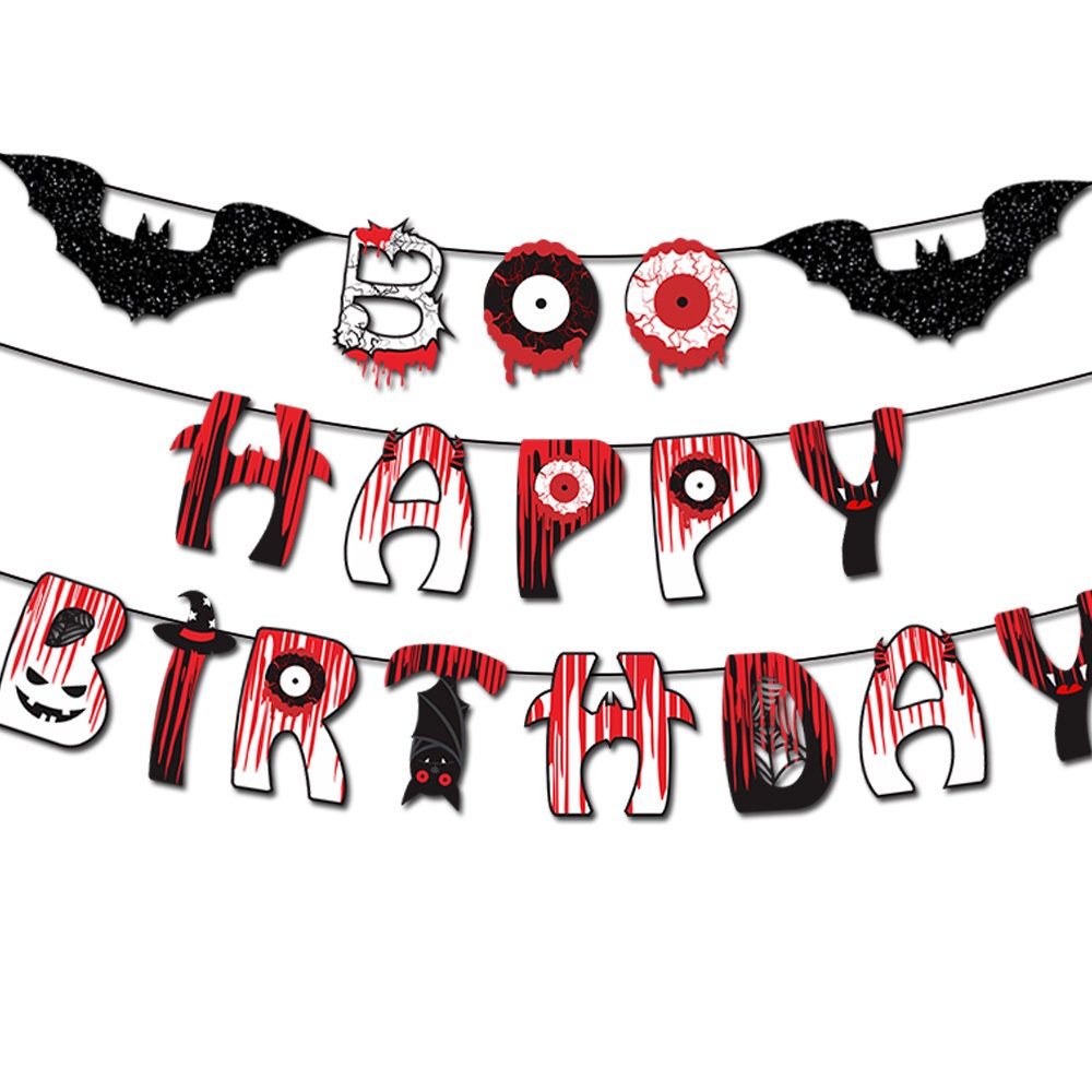 Birthday Banner, Horror Movie Theme Birthday Party Supplies, Horror ...