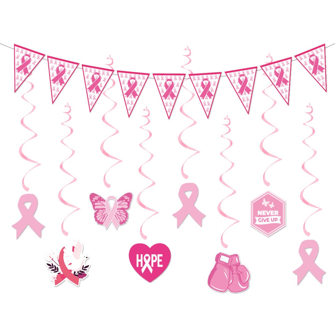 Breast Cancer Awareness Hanging Banners Bunting Pennant Banners and ...