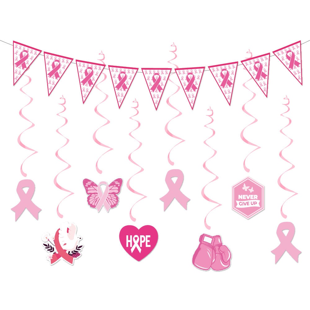 Breast Cancer Awareness Hanging Banners Bunting Pennant - Etsy