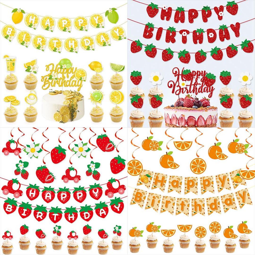 Fruit Theme Birthday Party Decor Summer Party Birthday Banner Fruit ...