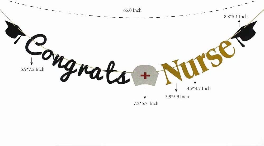 Gold Glitter Congrats Nurse Banner Signsgraduation - Etsy