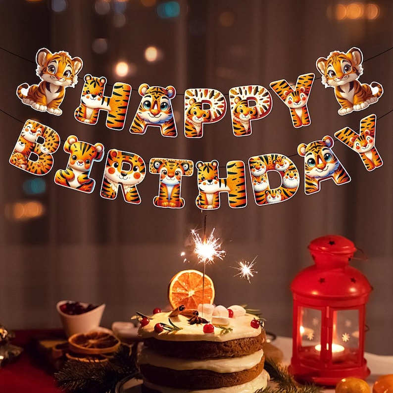 Tiger Theme Birthday Party Decorations Zoo Animals Birthday Party ...