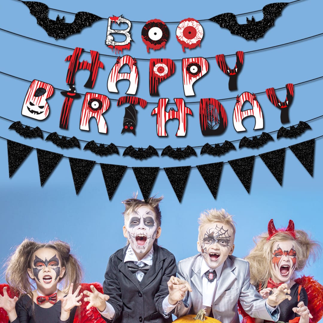Birthday Banner, Horror Movie Theme Birthday Party Supplies, Horror ...