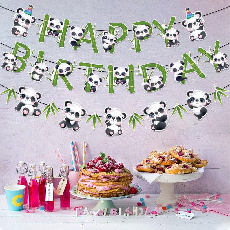 Pandas Themed Birthday Birthday Party Decoration Supplies Bamboo Leaves ...