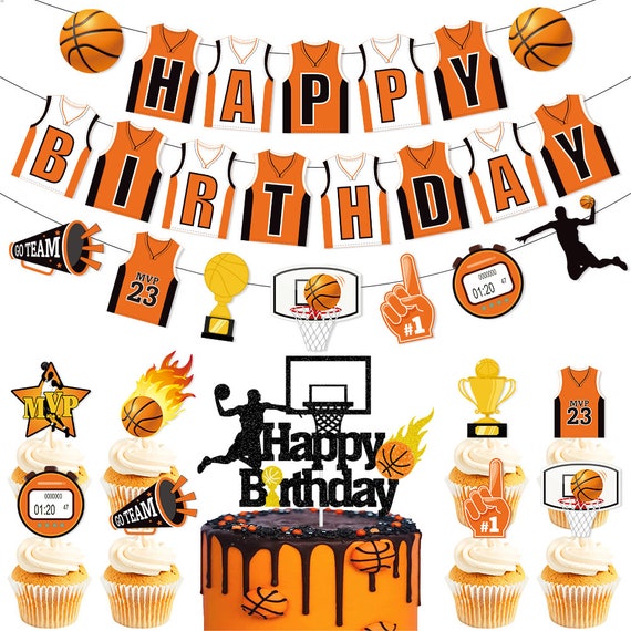 Basketball Birthday Party Decorations Set Include HAPPY - Etsy