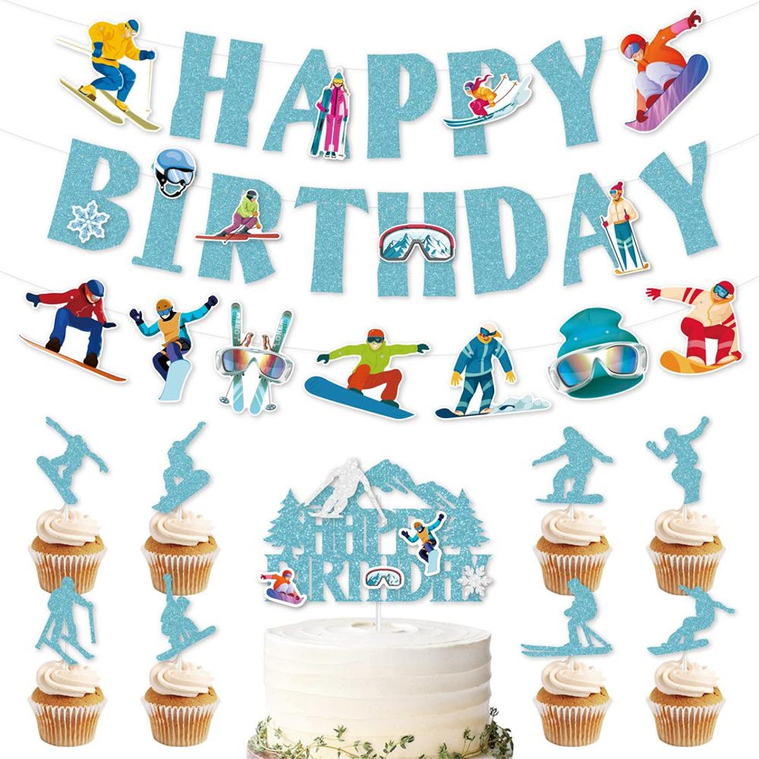 Skiing Theme Birthday Party Decorations,winter Party Supplies,skiing ...