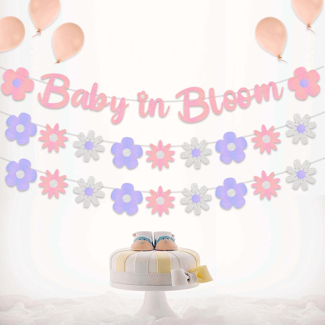 Baby in Bloom Baby Shower Decorations Garland for Spring Baby Shower ...