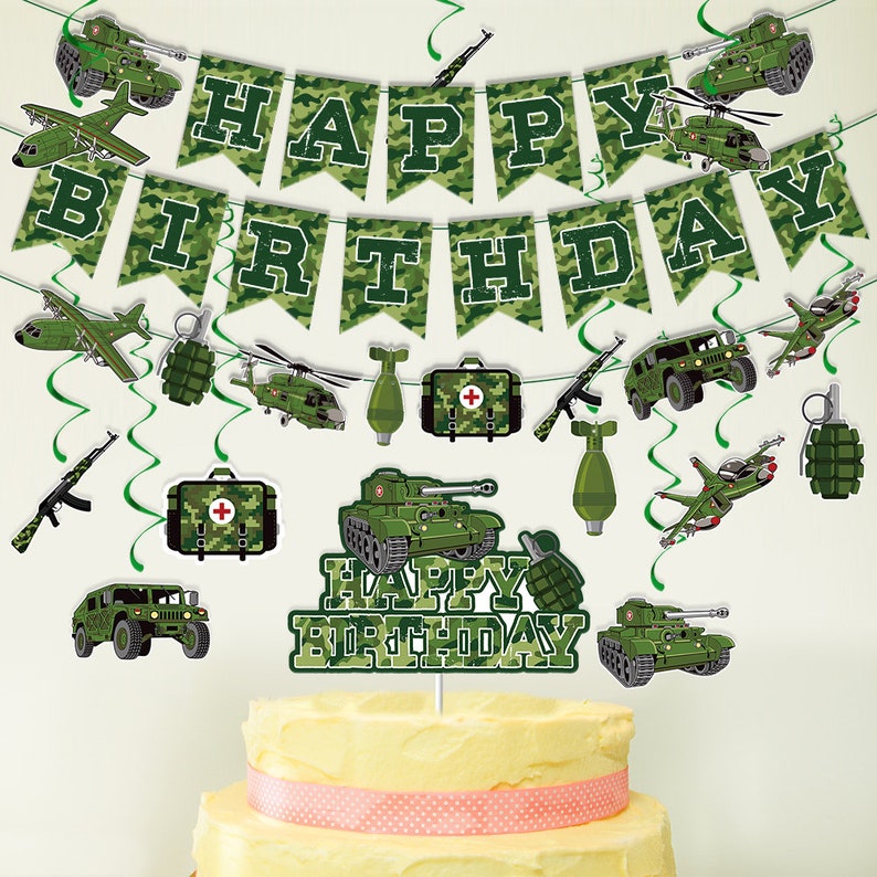 Military Theme Birthday Party Decorations Happy Birthday - Etsy