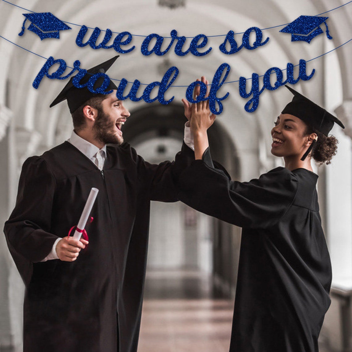 We Are so Proud of You Banner Sign Graduation Party Decor Supplies ...