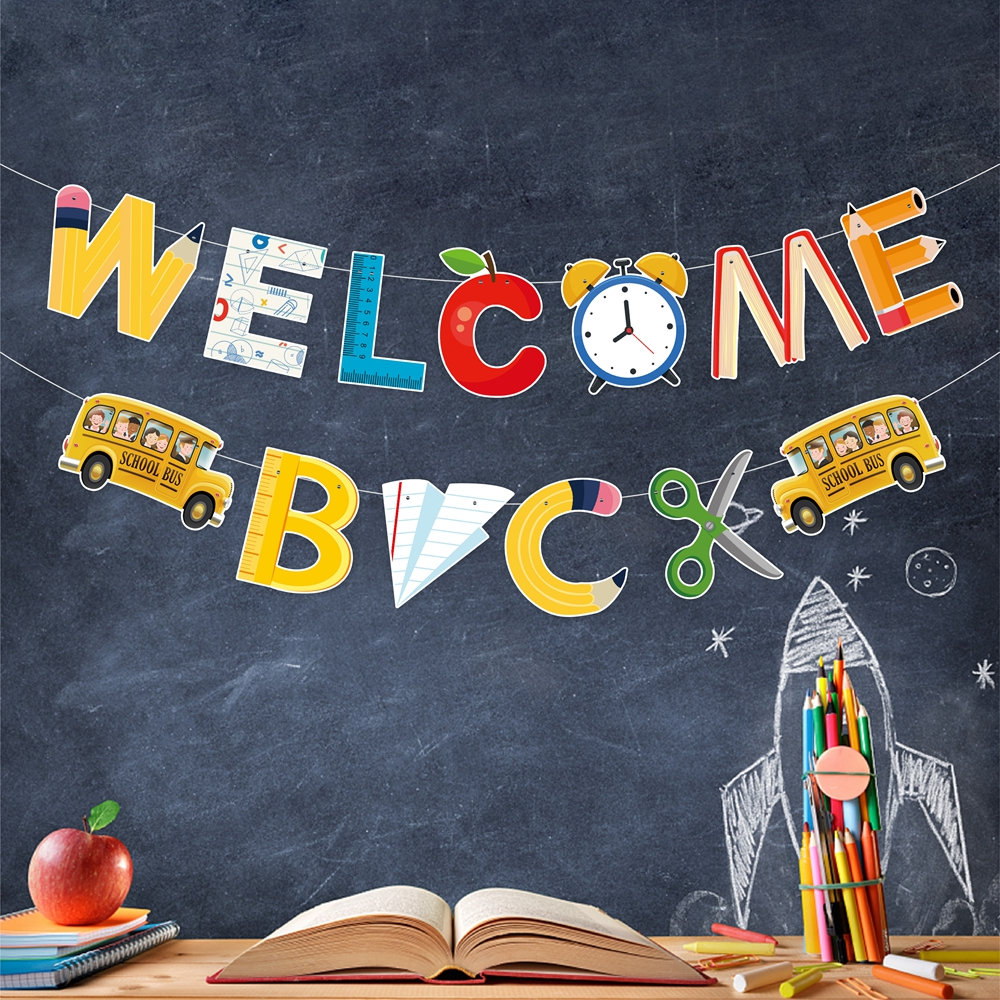 Back to School Decorations Welcome Back Banner for Classroom Teacher ...