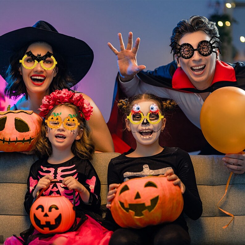 12 Pcs Halloween Paper Eyeglasses Halloween Fancy Decorative Kids Party ...