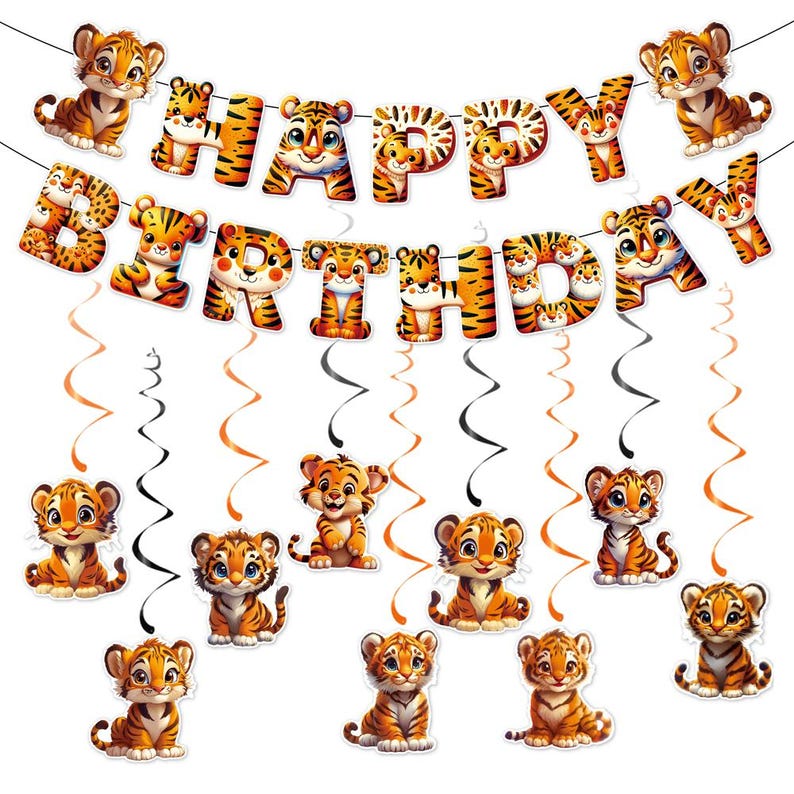 Tiger Theme Birthday Party Decorations Zoo Animals Birthday Party ...