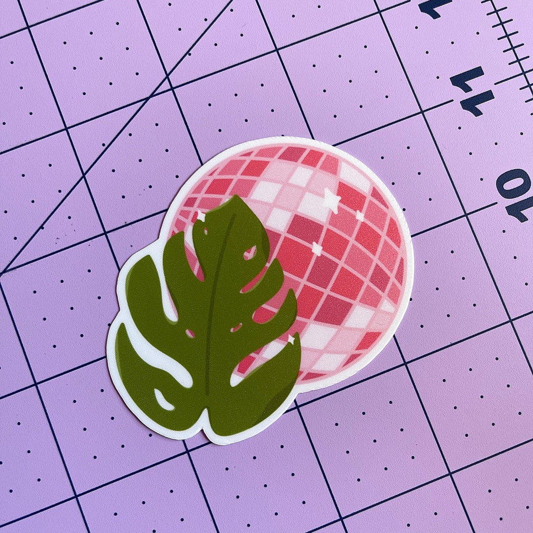 Disco Monstera Plant Vinyl Sticker - Etsy