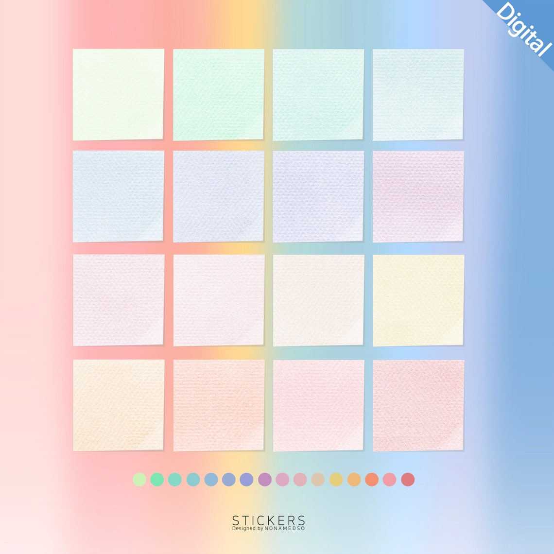 Simple Pastel Paper Sticky Notes and Washi Tapes for Your - Etsy