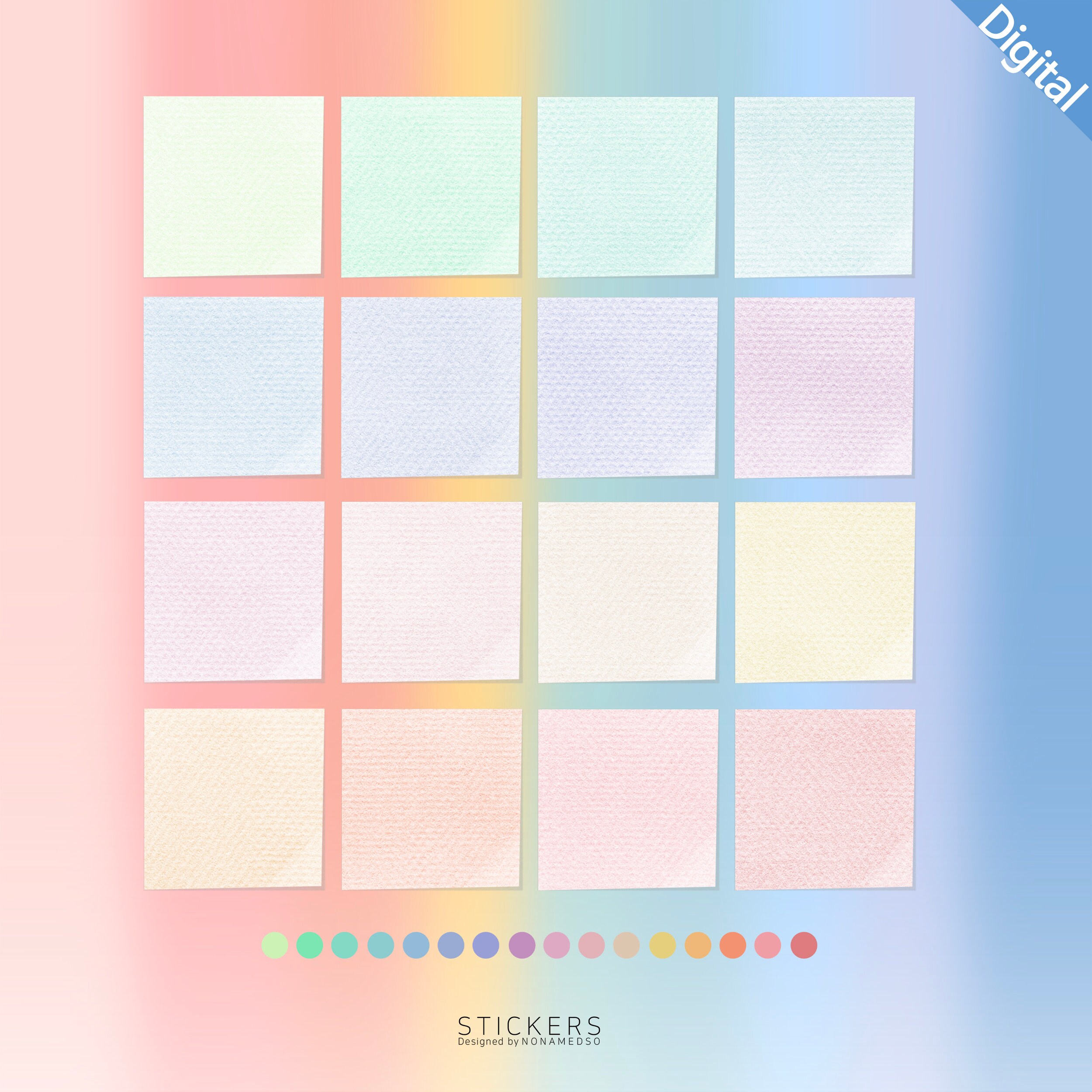 Simple Pastel Paper Sticky Notes and Washi Tapes for Your - Etsy