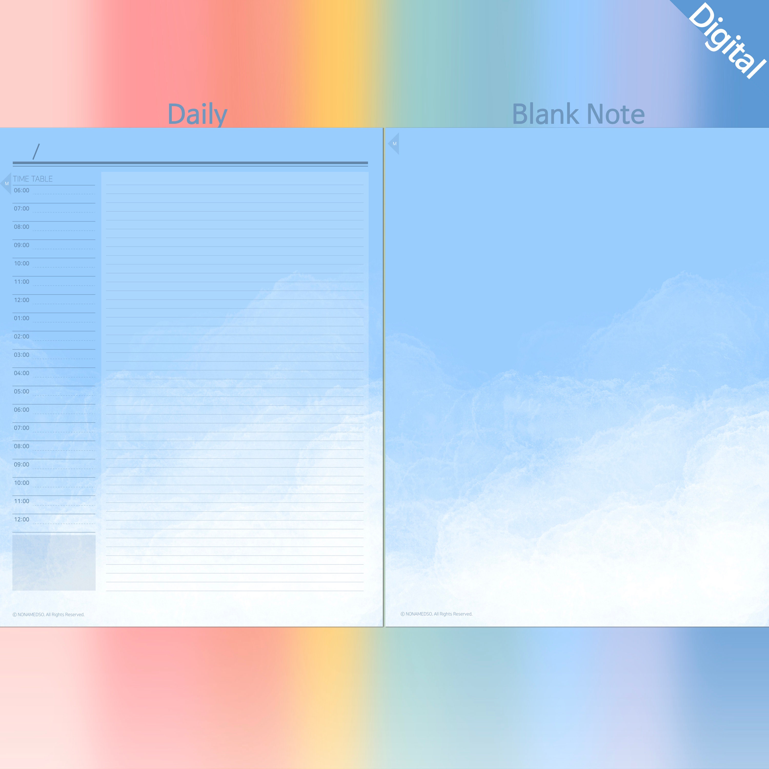 SKY Undated Digital Planner for 1 Month Monday Start - Etsy